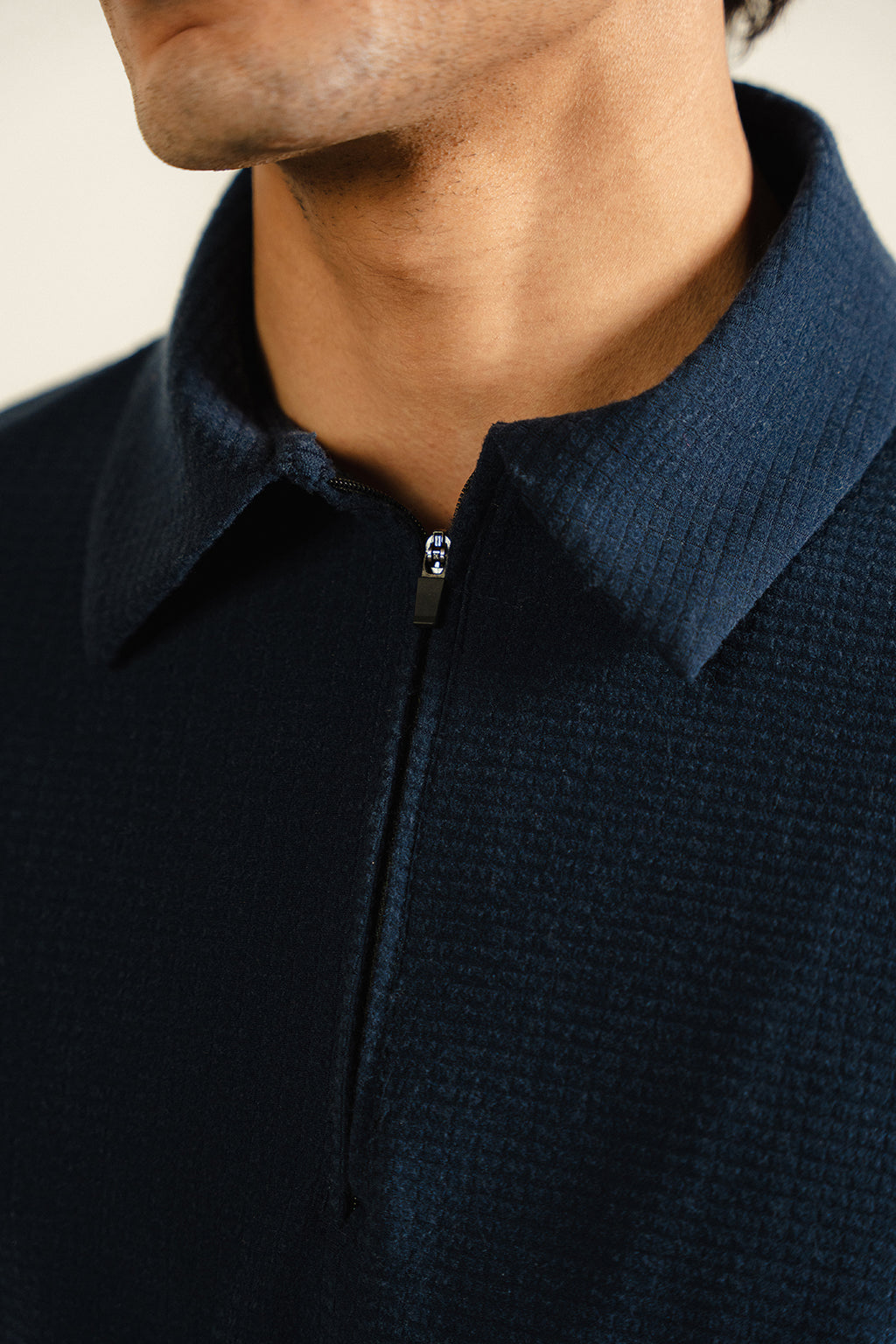 Textured Thermal Polo - Navy – Koyo