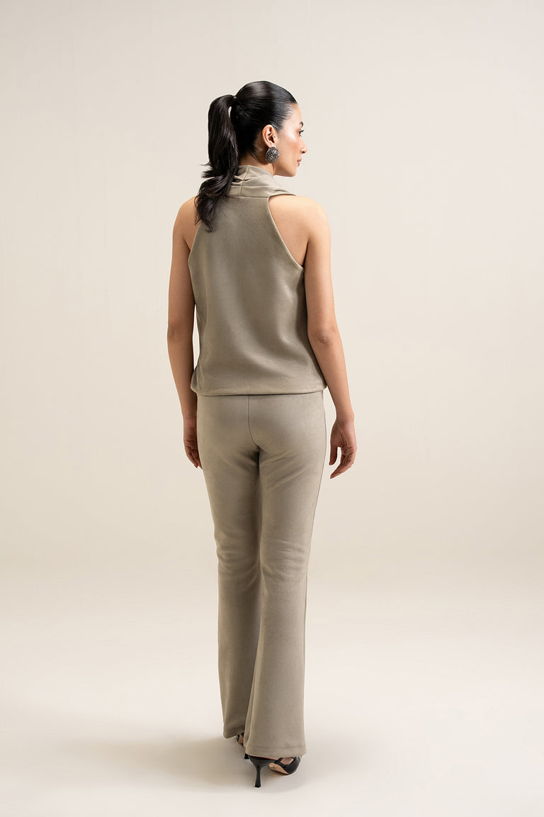 Suede Bootcut Pants - Silver Grey – Koyo